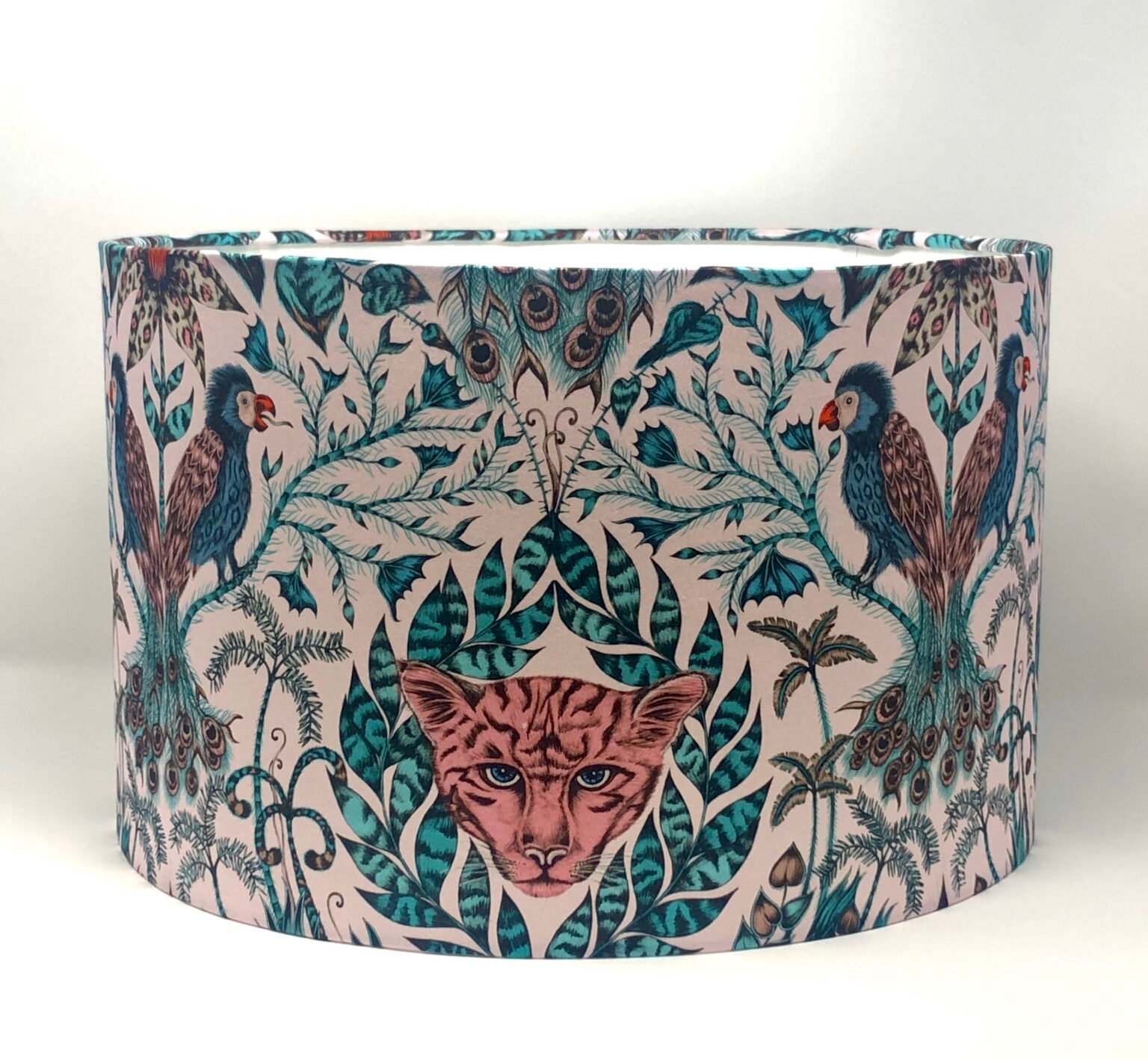Amazon Pink Leopard design drum lampshade in an Emma J Shipley fabric ...