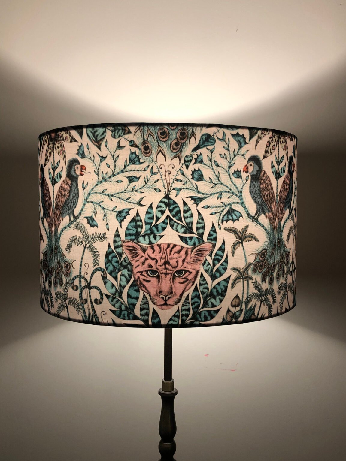 Amazon Pink Leopard design drum lampshade in an Emma J Shipley fabric ...