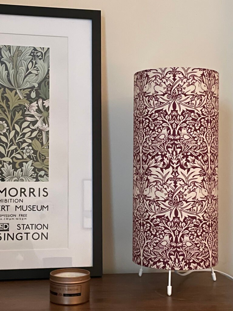 Brer Rabbit table lamp in a William Morris design in red colourway ...